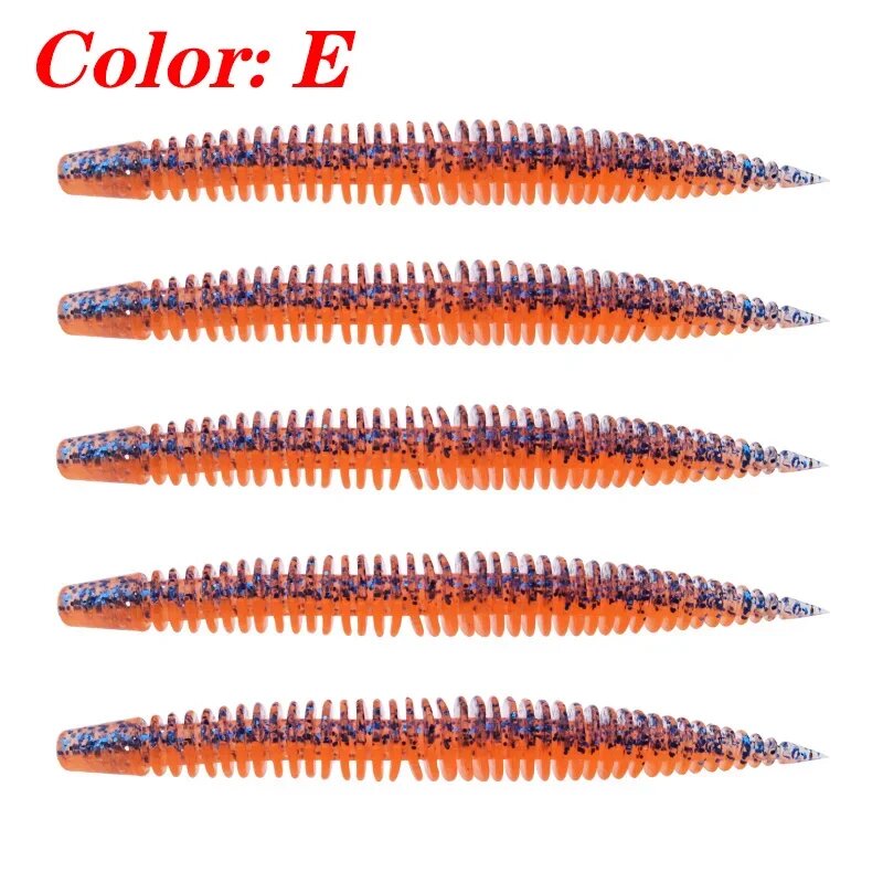 Мягкая приманка WDAIREN Larva Pin Tail, 8 см, Оранжевый/E, 10 шт.