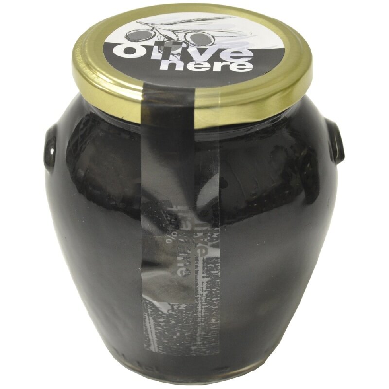 Оливки CEZONI черные гигантские с косточкой /стекло/ 290г