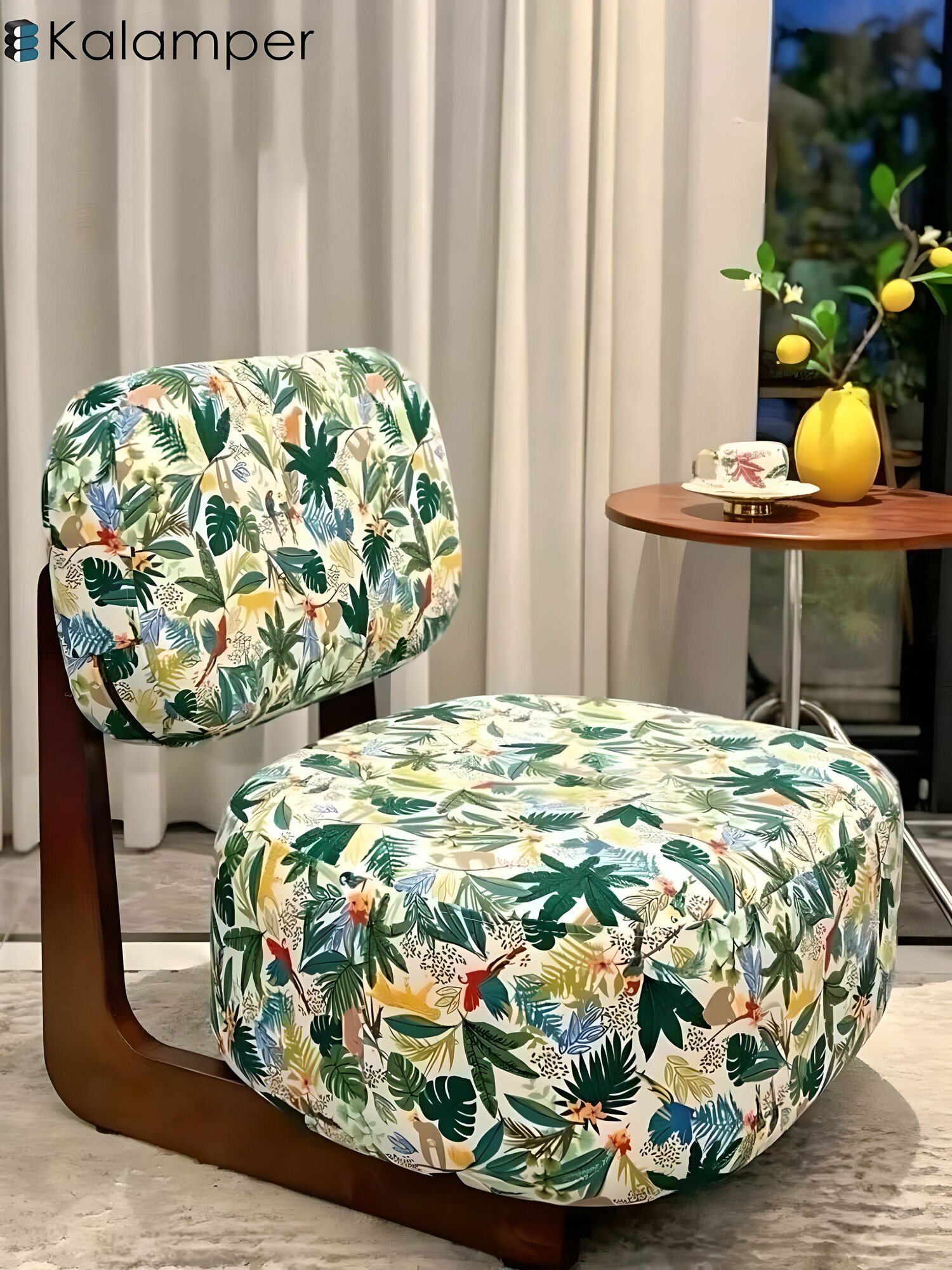 Стул крутящийся мягкий, Kalamper,62X62X72cm, поворот на 360, Жаккардовый стиль, Нескользящая и износостойкая