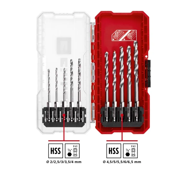Набор сверл EINHELL 2-6.5мм, по металлу, 10 штук