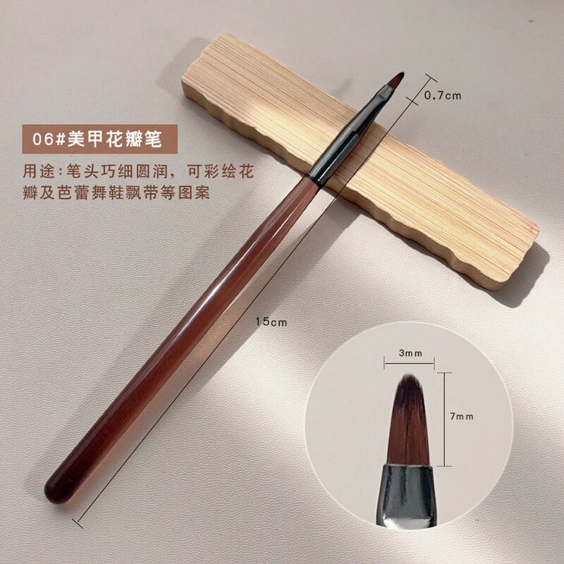 Двуглавая кисть для дизайна ногтей из сандалового дерева, рисунок линии, цветная живопись, круг, строительство, фототерапия, градиент, подметание, специально