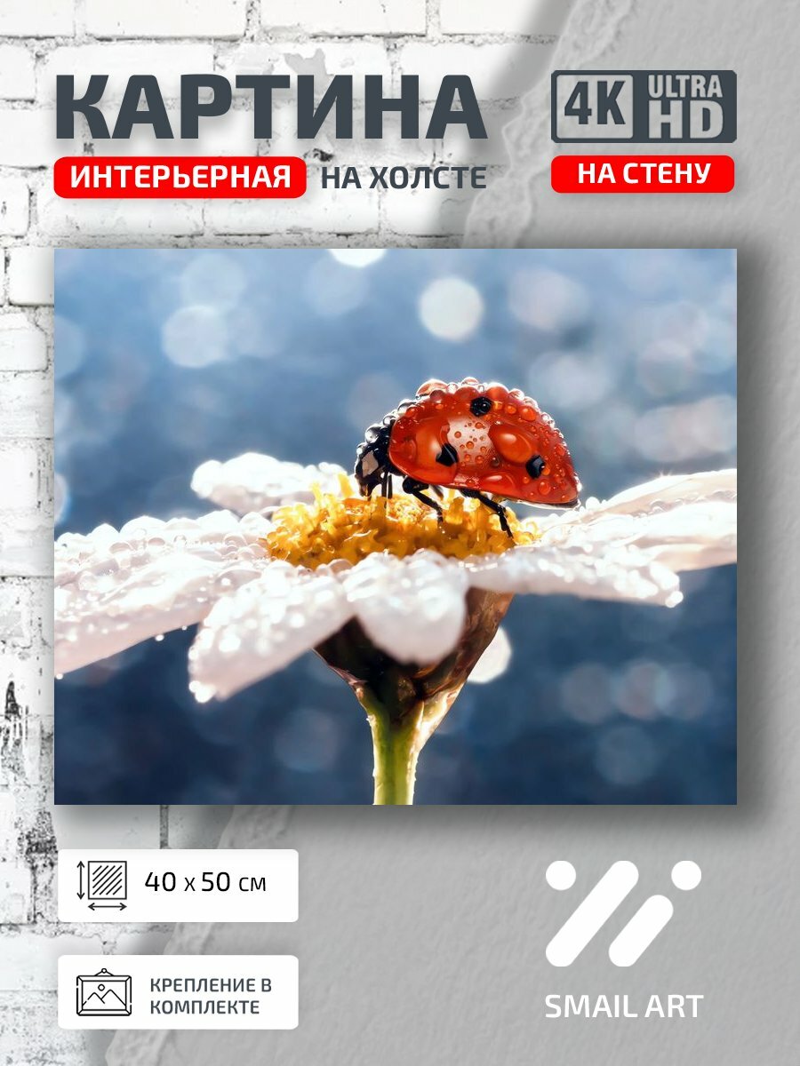 Картина на холсте интерьерная 40 на 50 на стену Божья Landscape для кабинета пейзаж декор