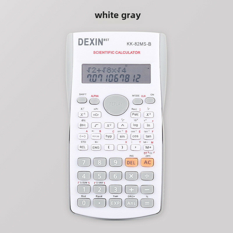 Научный калькулятор 82ms цветной с двенадцатизначным дисплеем для обучения серый