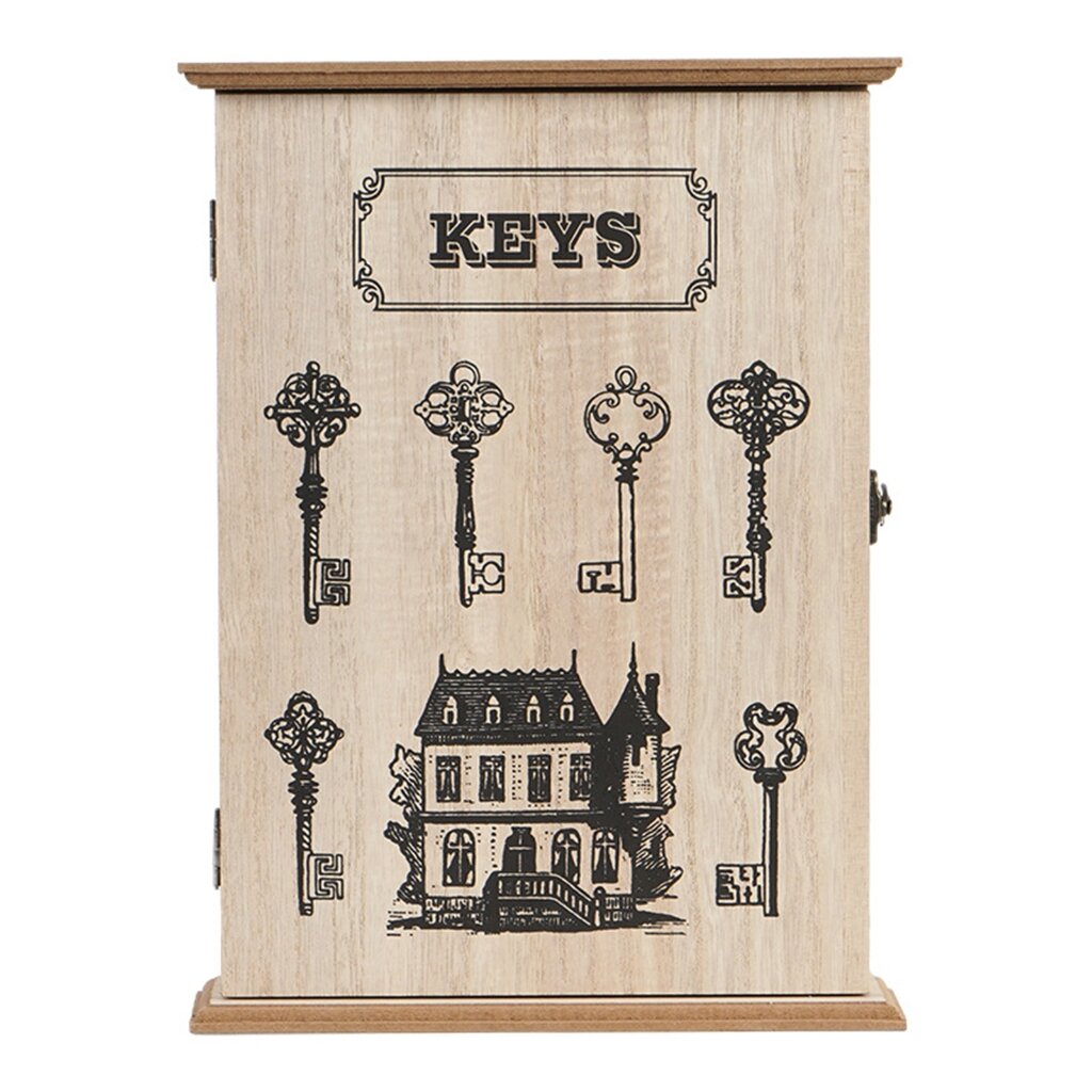 Настенный деревянный ящик для хранения ключей в комнате-черный ящик для ключей с рисунком