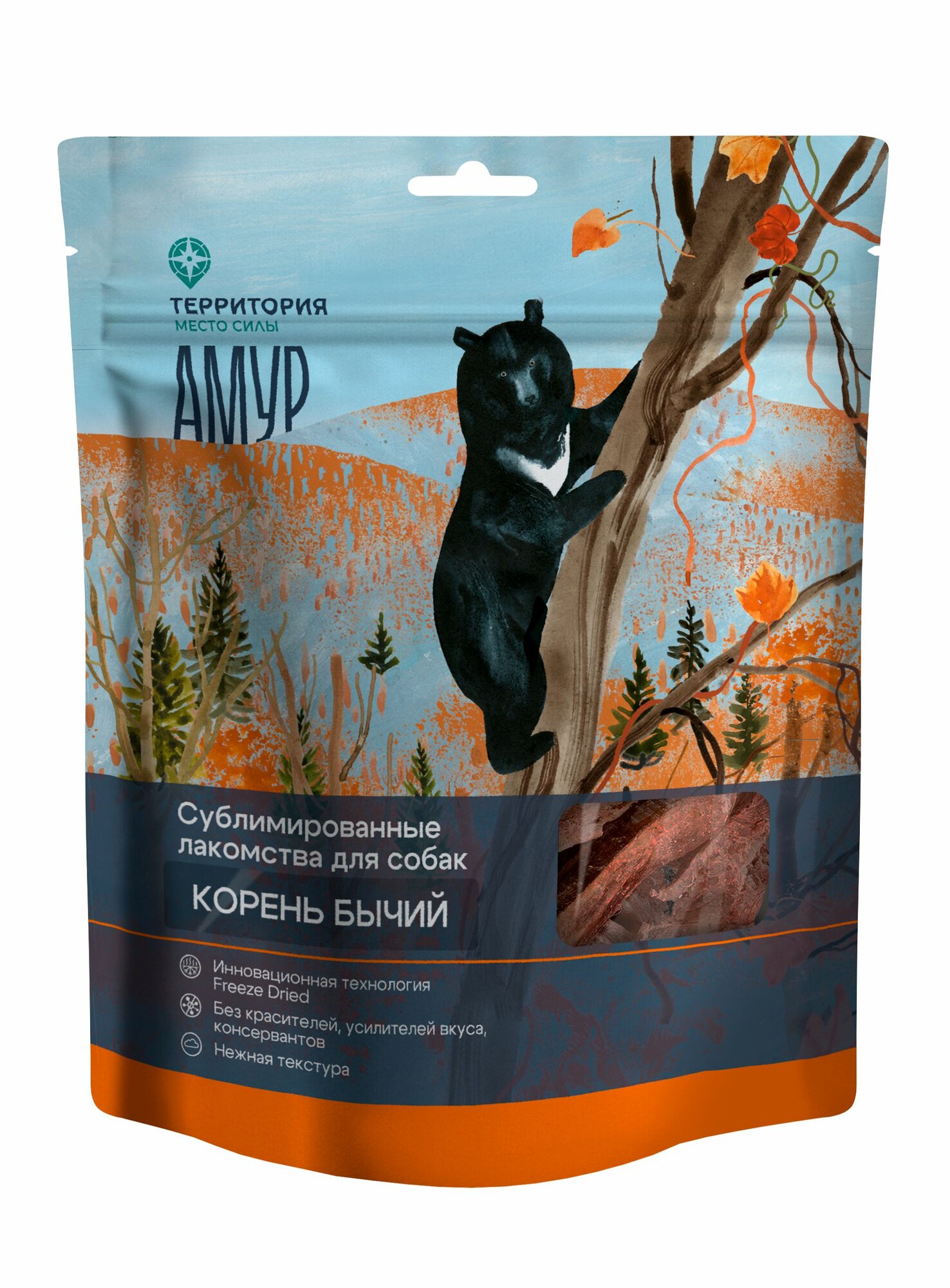 Сублимированное лакомство для собак территория "Амур" Корень бычий, 65г
