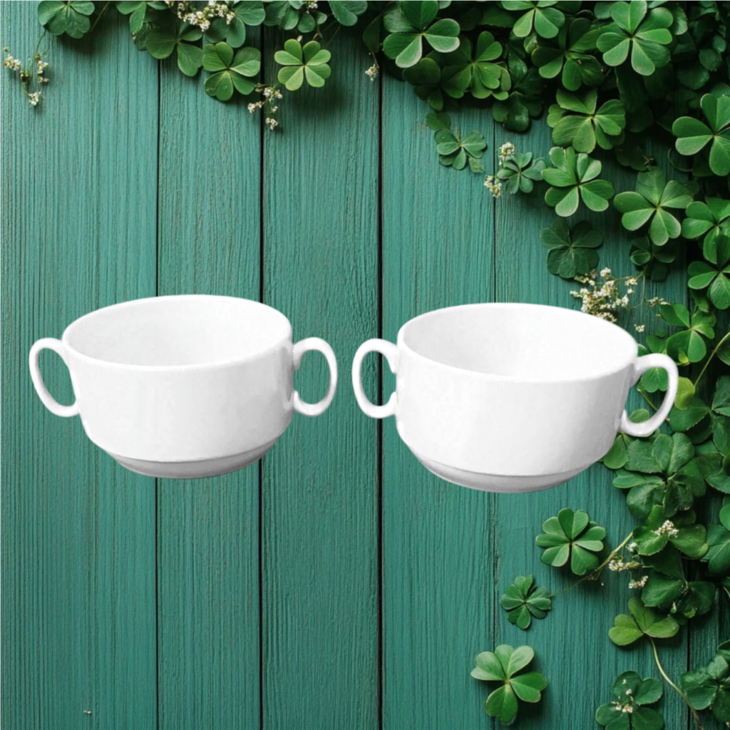 Супница - Бульонница с ручками 470мл 2 штуки, фарфор