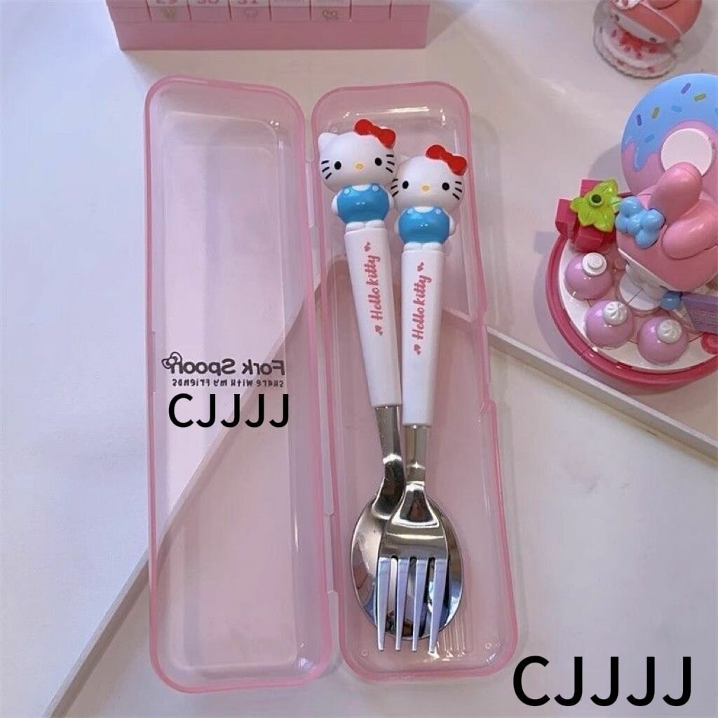 Детская посуда, посуда Sanrio Hello Kitty Melody Kuromi с силиконовой ручкой