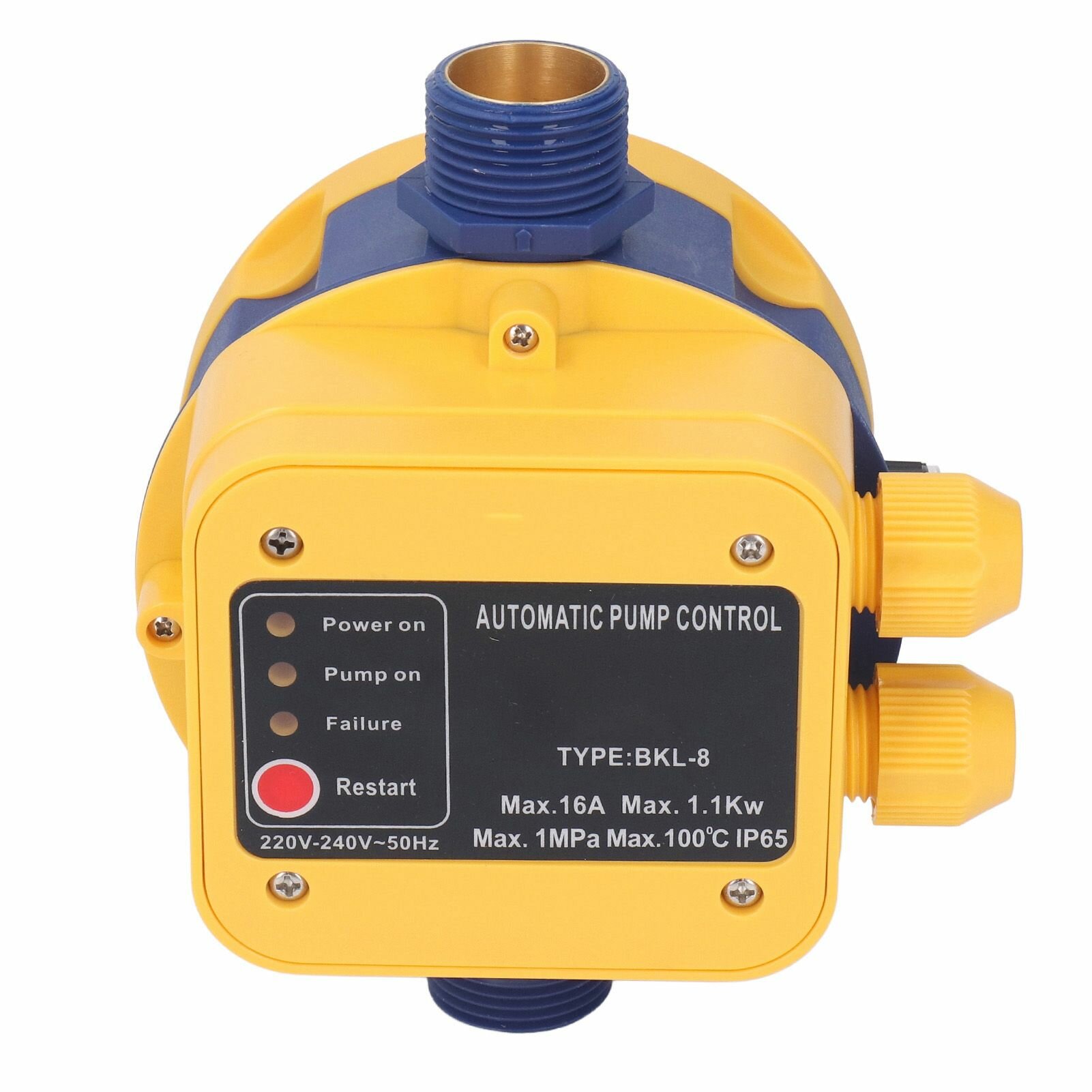 Автоматический контроллер водяного насоса Электронный переключатель давления 145PSI Регулируемая защита от нехватки 1,5 3,0 бар 220 240 В