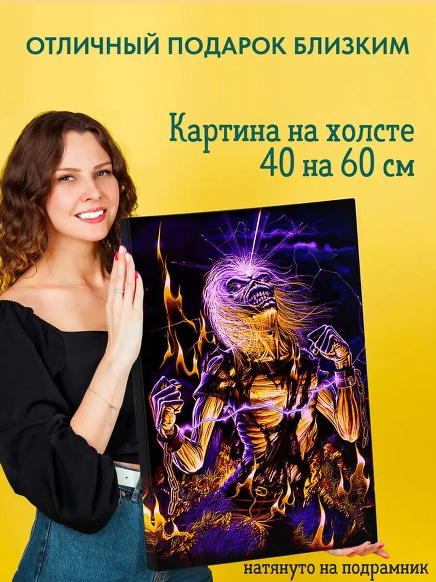 Картина на холсте постер Iron Maiden Железная дева