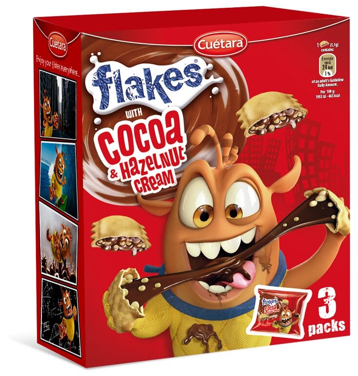 Готовые сухие завтраки Cuetara, с какао, ореховым кремом и злаками, 105 грамм