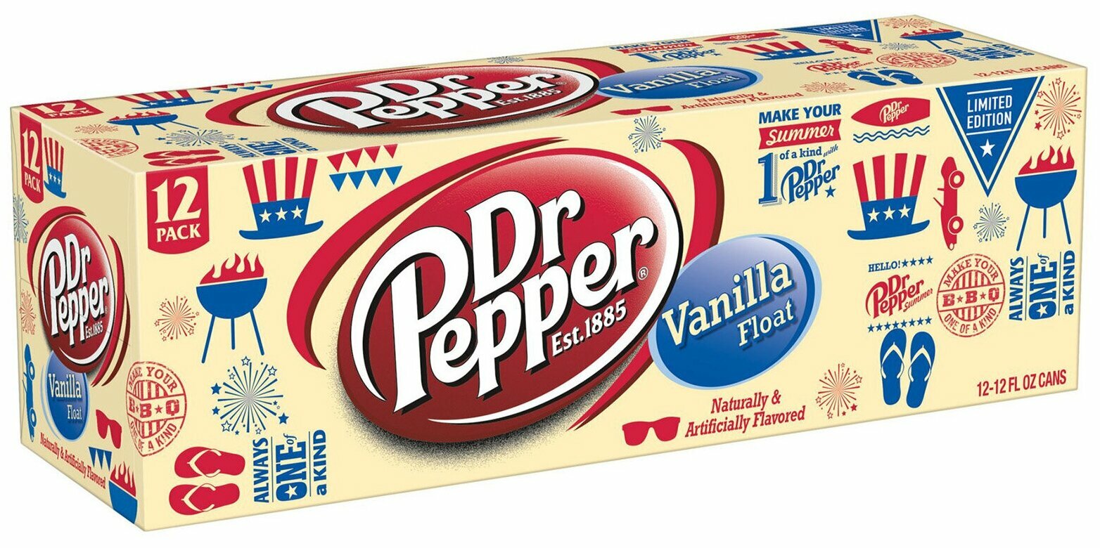 Газированный напиток Dr Pepper Vanilla Float, США 0.355 л, х 12 шт.