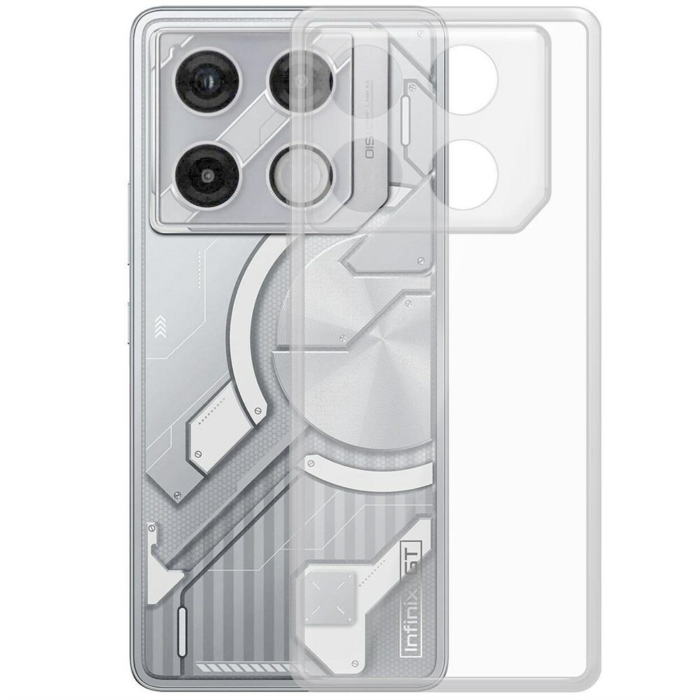 Чехол-накладка Krutoff Clear Case для INFINIX GT 20 Pro, прозрачный, термопластичный полиуретан (TPU)