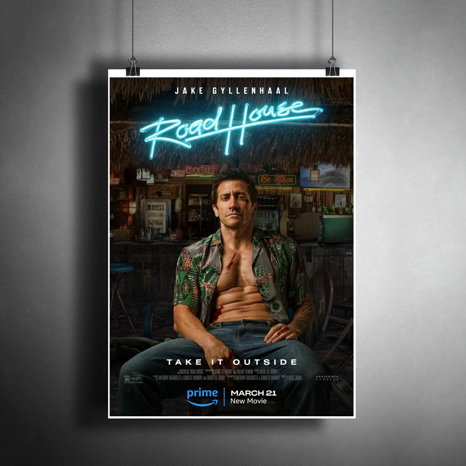 Постер плакат для интерьера "Дом у дороги. Джейк Джилленхол." / Декор дома, офиса, комнаты, квартиры, детской A3 (297 x 420 мм)