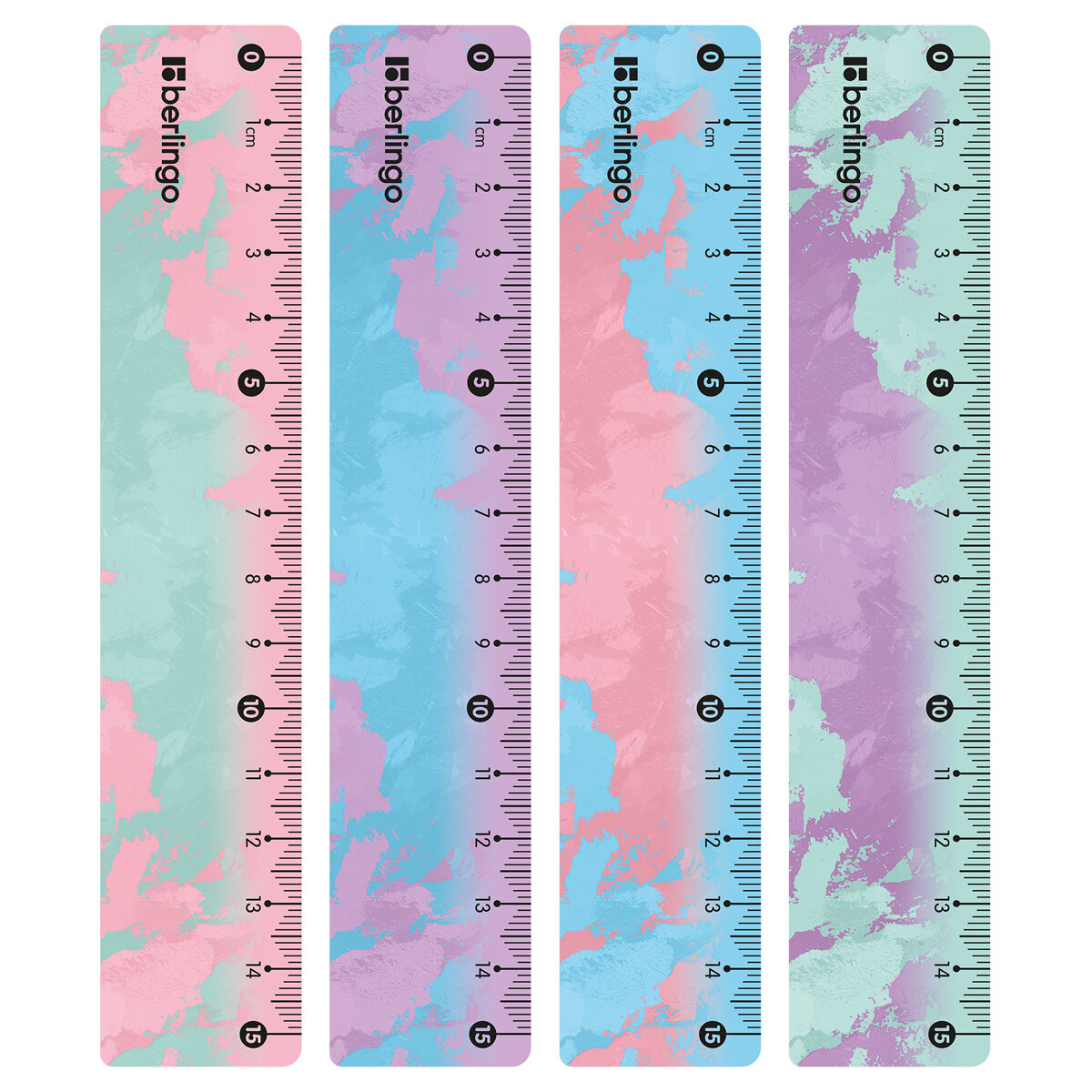 Комплект 240 шт, Линейка 15см Berlingo "Haze", пластиковая, ассорти, европодвес