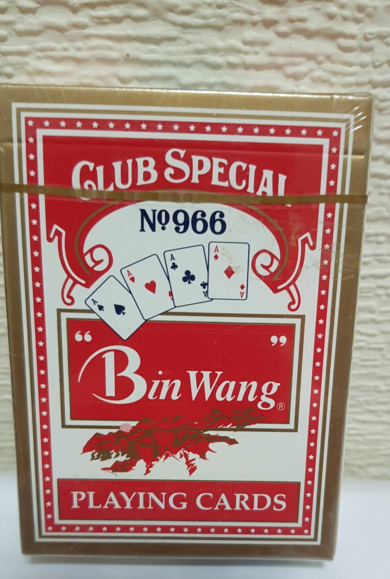Карты игральные "Bin Wang 966" с пластиковым покрытием, 54шт, красные