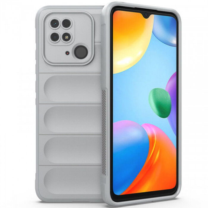 Flex Silicone Противоударный чехол для Xiaomi Redmi 10C / Poco C40 с защитой камеры и микрофиброй