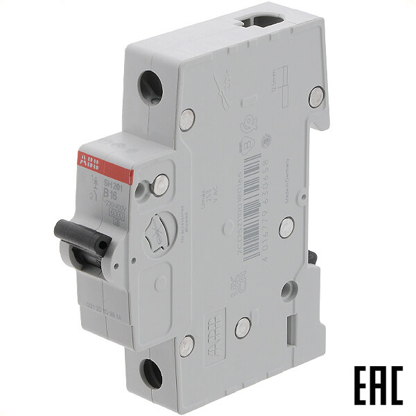 Автоматический выключатель SH201 B16А/1п/ 6,0кА на Din-рейку 2CDS211001R0165 B16 АВВ