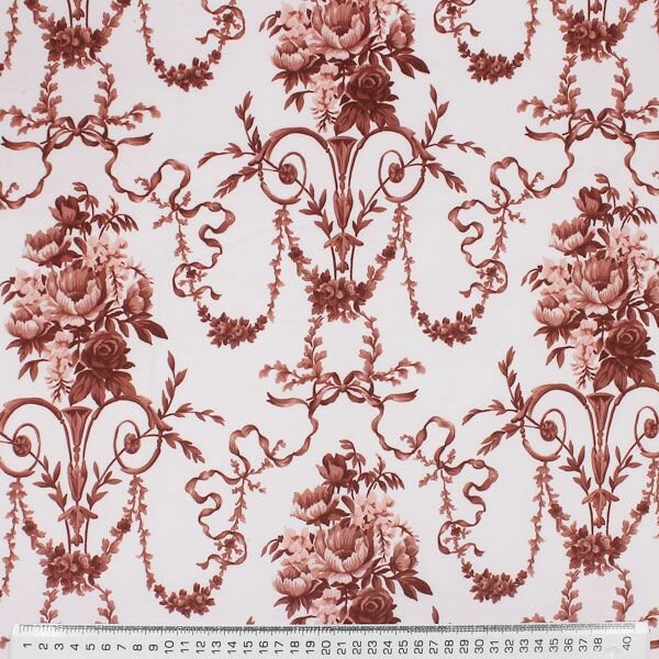 Ткань мебельная, велюр, 200х 150 см, бело-бордовый цвет