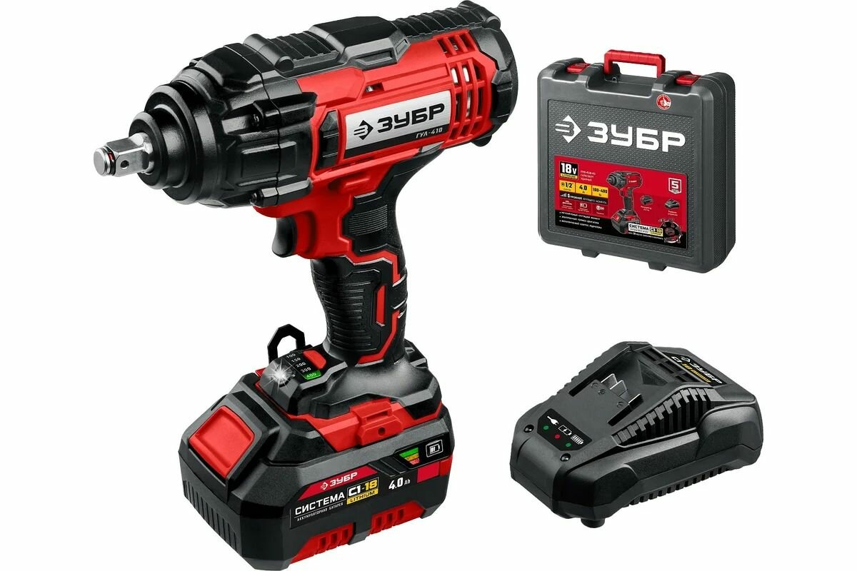 Гайковерт акк 18В 3200уд/мин 400Нм патрон 1/2" (акк и ЗУ) ЗУБР
