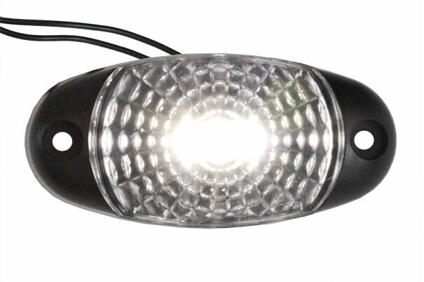 Светодиодные габариты. Фонарь габаритный маркерный (1 штука) трас "Паутинка" 12/24V Белый. Россия (13199)