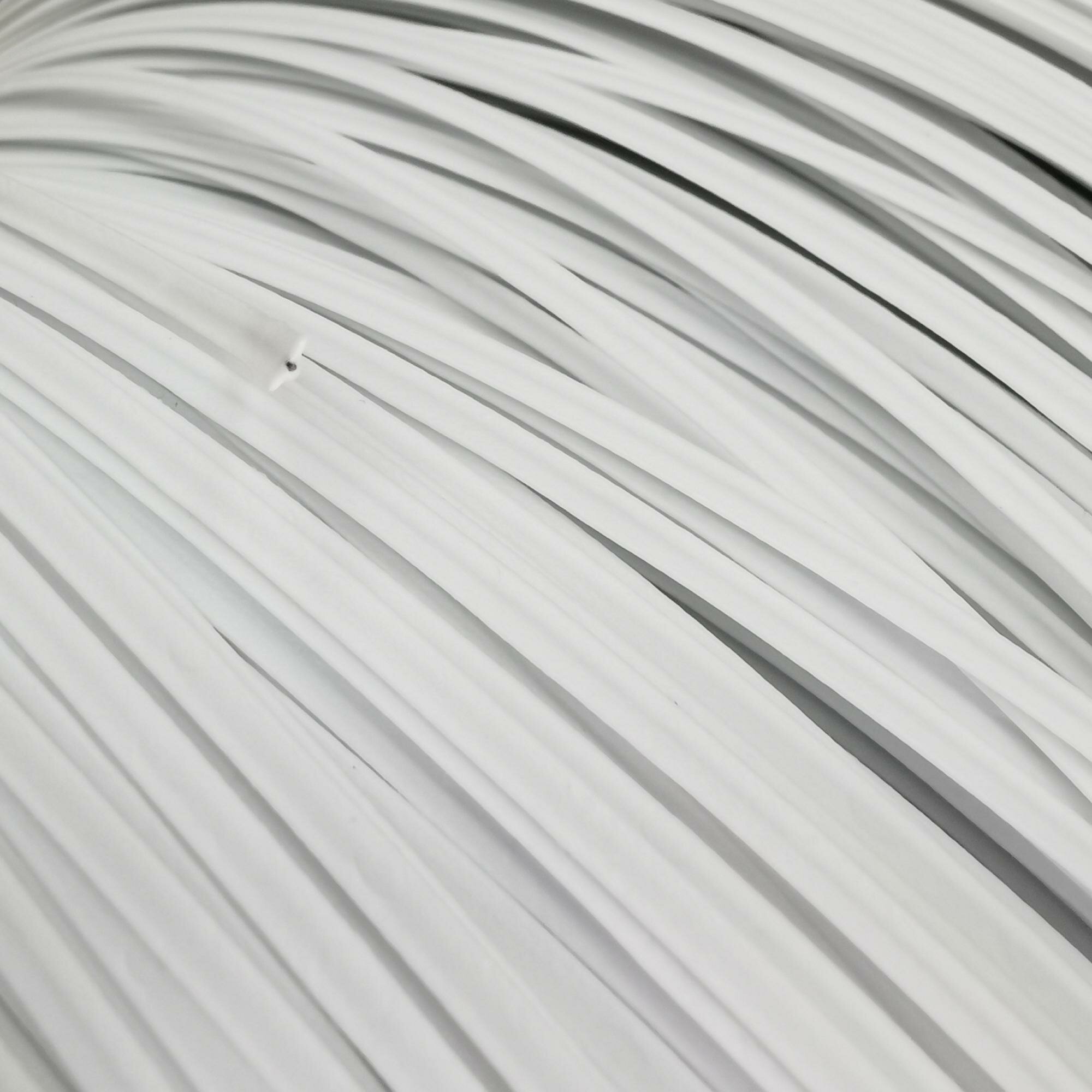 Проволока гибкая плоская (твист-лента), 2.7х1мм, в полипропиленовой оплетке, белая, около 1 кг, моток