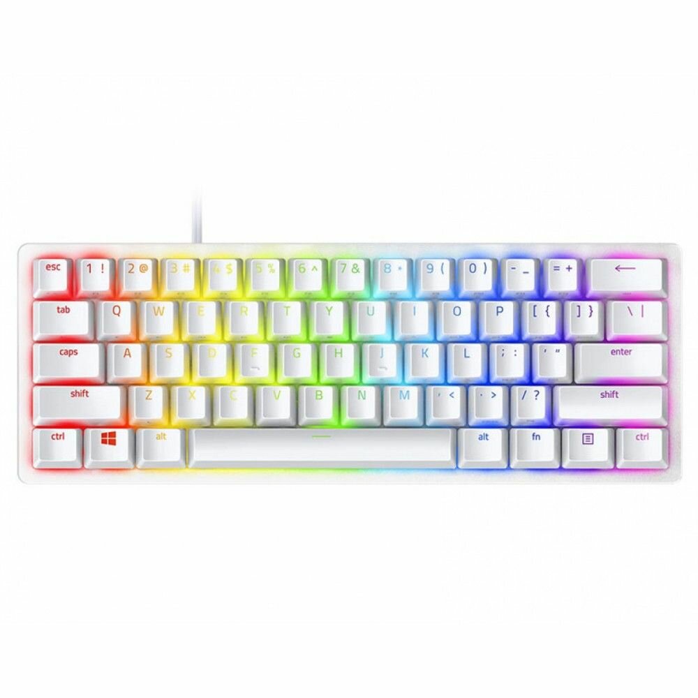 Razer Huntsman Mini Проводная оптическая игровая клавиатура, русская раскладка, белая