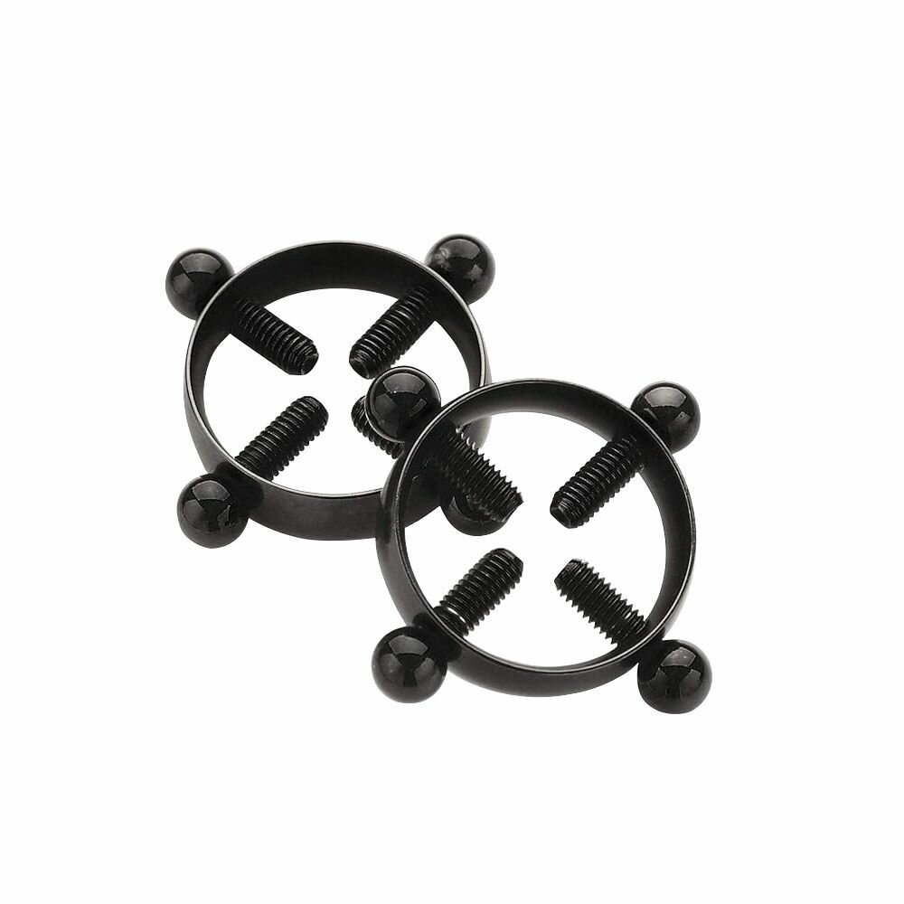 Корректор сосков для БДСМ, регулируемый, металлический, черный, 2 шт