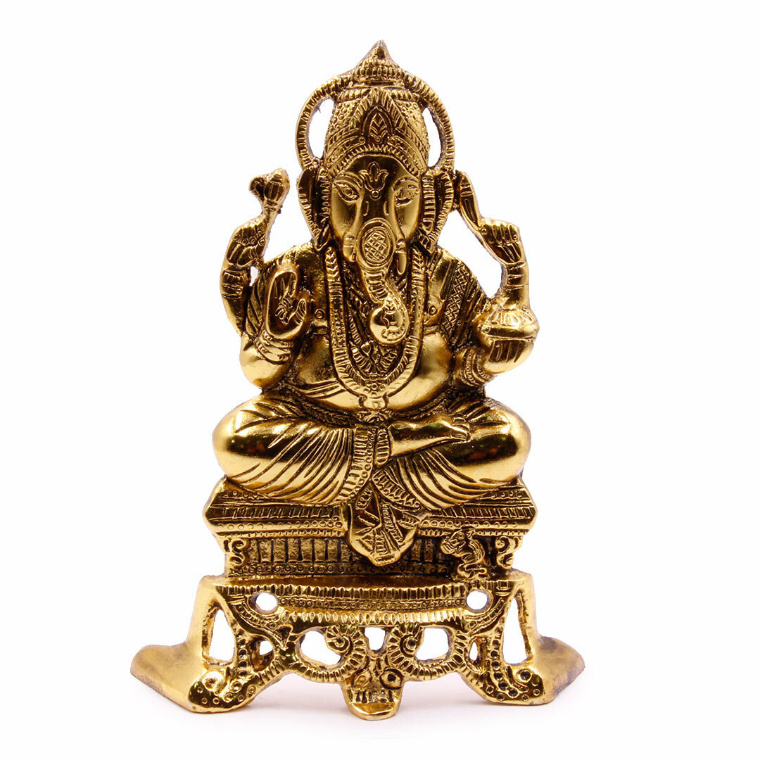 Панно SIL4312-G ганеш В позе лотоса (силумин, 23 см.), 1 шт.