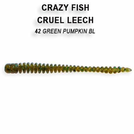 Силиконовые приманки Crazy Fish Cruel Leech 2.2" 8-55-42-6