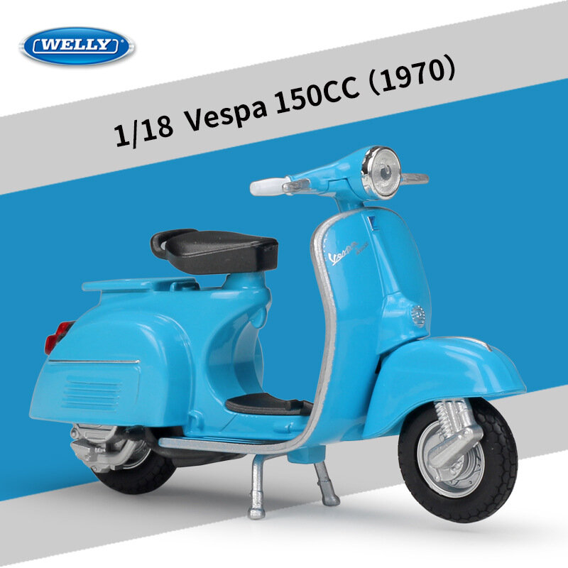 Самокат Vespa PX, имитация локомотива, сплав, цвет 1970 VESPA 150CC blue