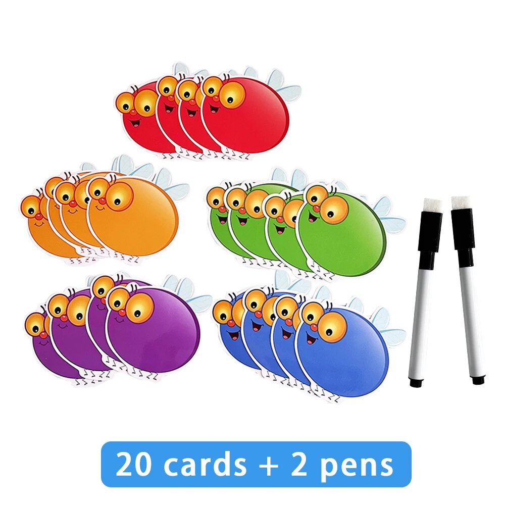 Обучающие карточки с рыбкой, 20 шт + 2 ручки, Cards and pens