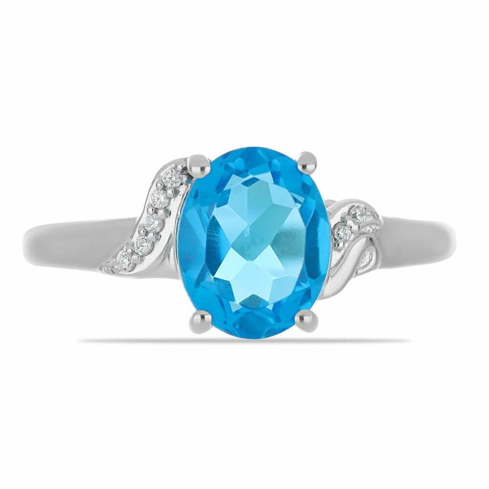 Кольцо, серебро, 925 проба, родирование, фианит, кристалл