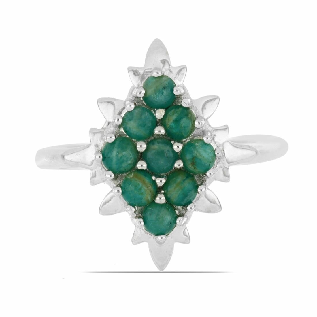 Кольцо, серебро, 925 проба, родирование, амазонит