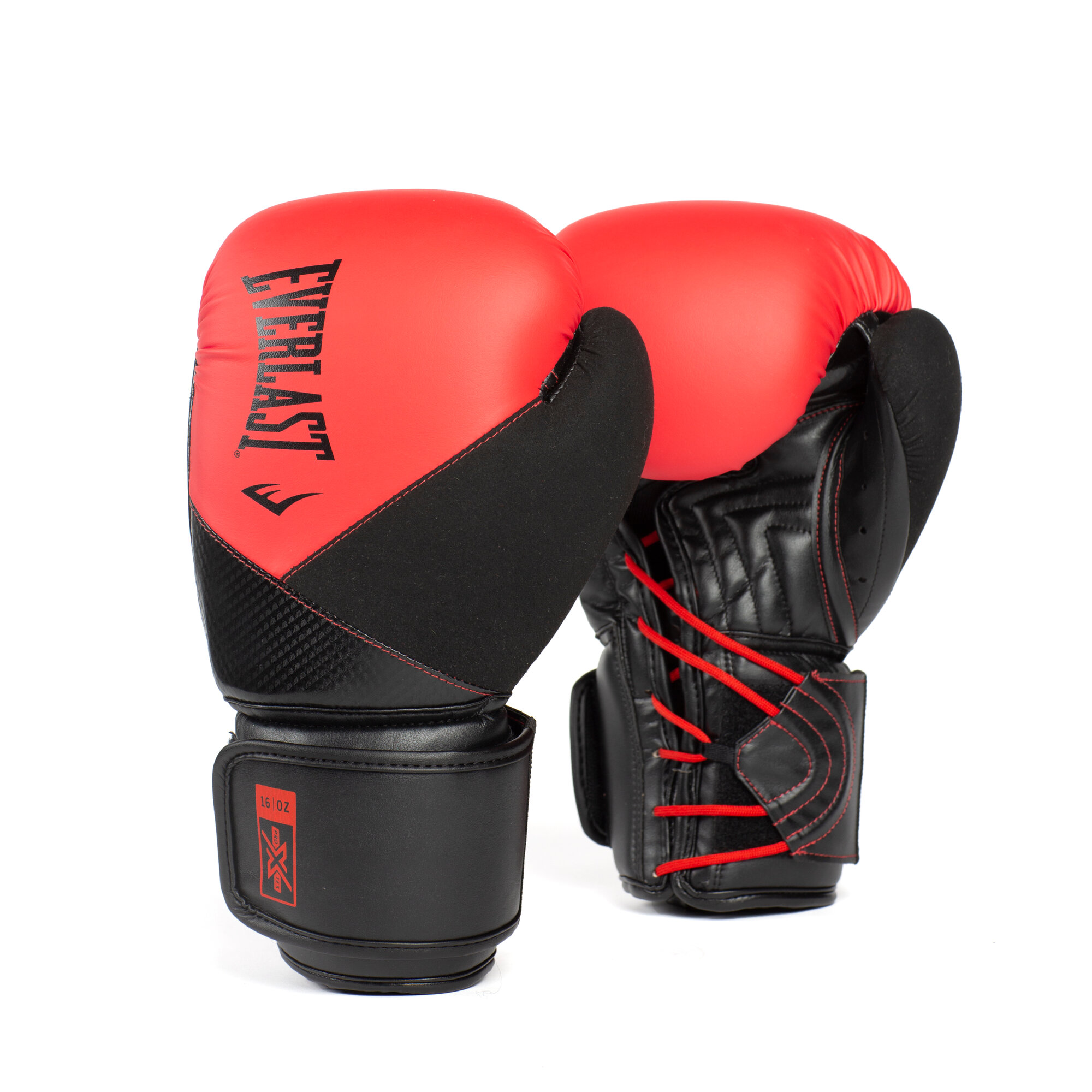 Перчатки тренировочные Everlast Protex PU красно-черные, вес 14 унций