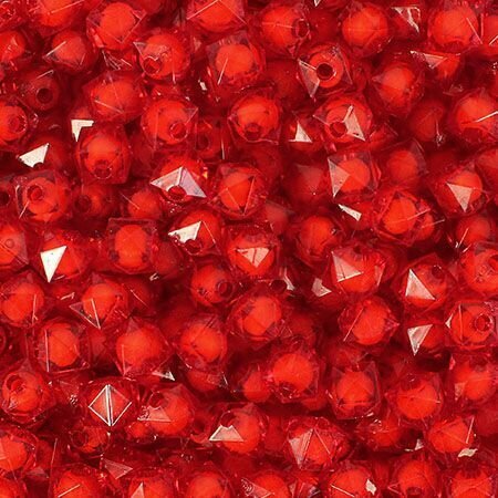 Акриловые гранёные бусины (10 мм) 1 упаковка - 250гр. цвет красный