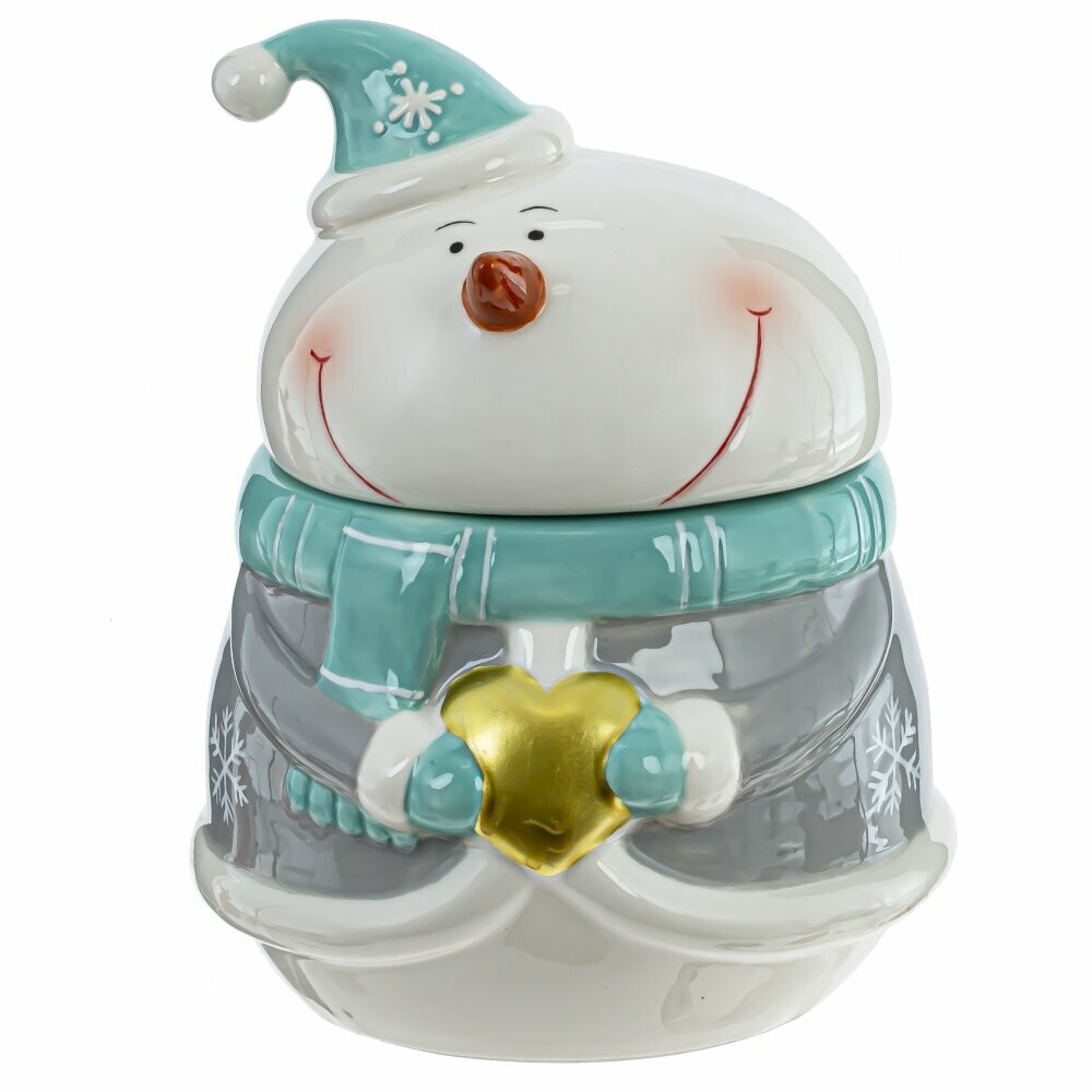 Конфетница "Снеговик-сердцеед" 12х12х16