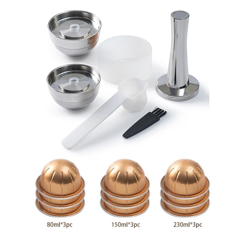 Многоразовая капсула Belr-Housewares из нержавеющей стали для Nespresso Vertuo Next Pop, Цвет: As Picture