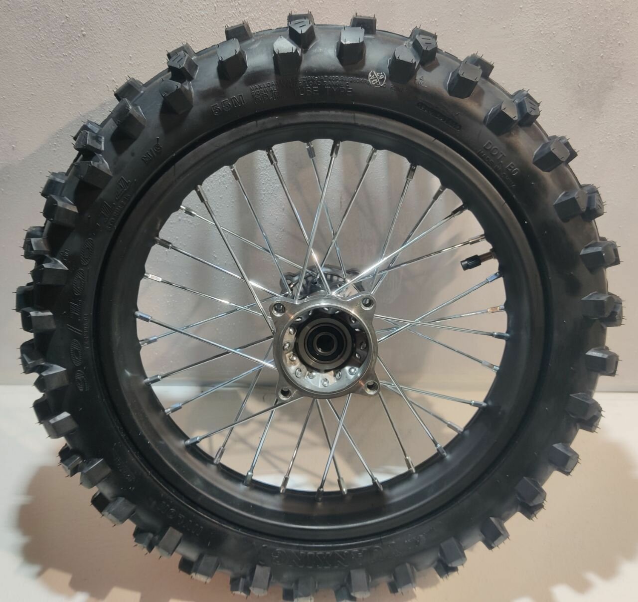 Колесо заднее в сборе 90/100-14" под ось Ф15мм Питбайк KAYO Basic K125EM