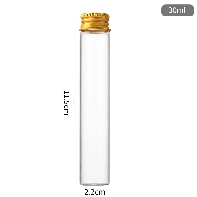 Банка для таблеток из стекла с золотой крышкой 30ml
