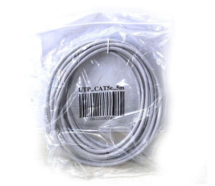 Патч-корд UTP 4 пары кат.5e 5м литой многожильный LSZH серый 0932000740