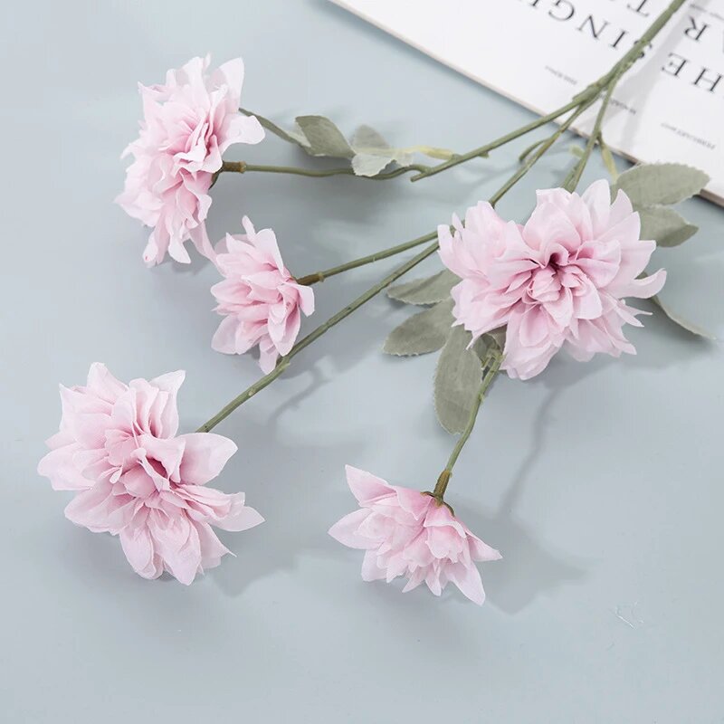 Искусственные цветы георгины и хризантемы Кветок CHUXIN Розовый, pink