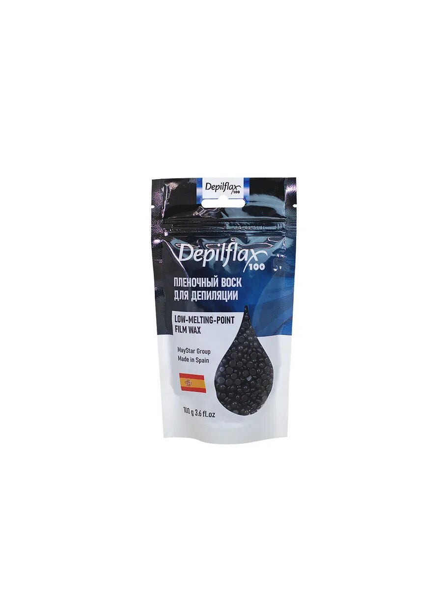 Пленочный воск в гранулах Depilflax 100 Black Film Wax, черный, 100 гр