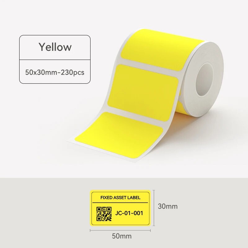 Самоклеящаяся бумага для принтера NiiMbot Label for Niimbot B1 B21 B3S B31 Желтый, Yellow 50x30mm