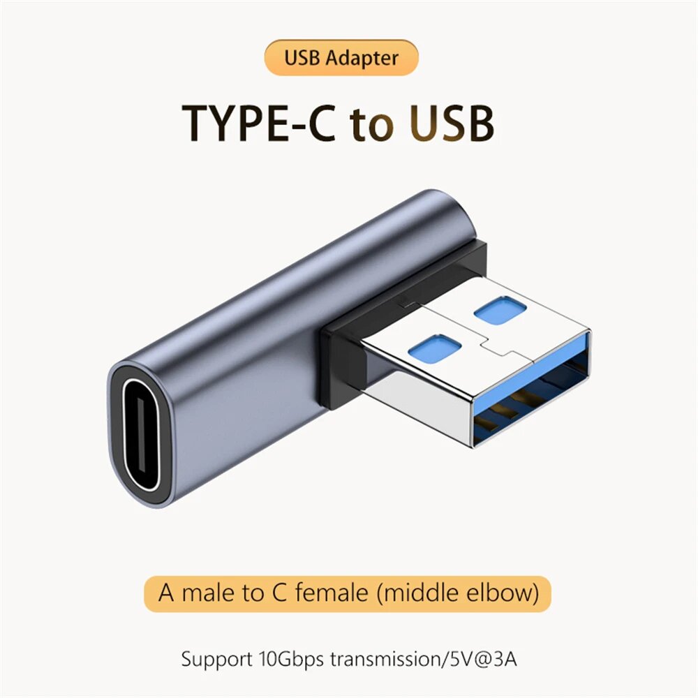 Угловой адаптер 90/180 градусов C USB C OTG в USB-конвертер U-образный разъем USB-C 3.0 для 4