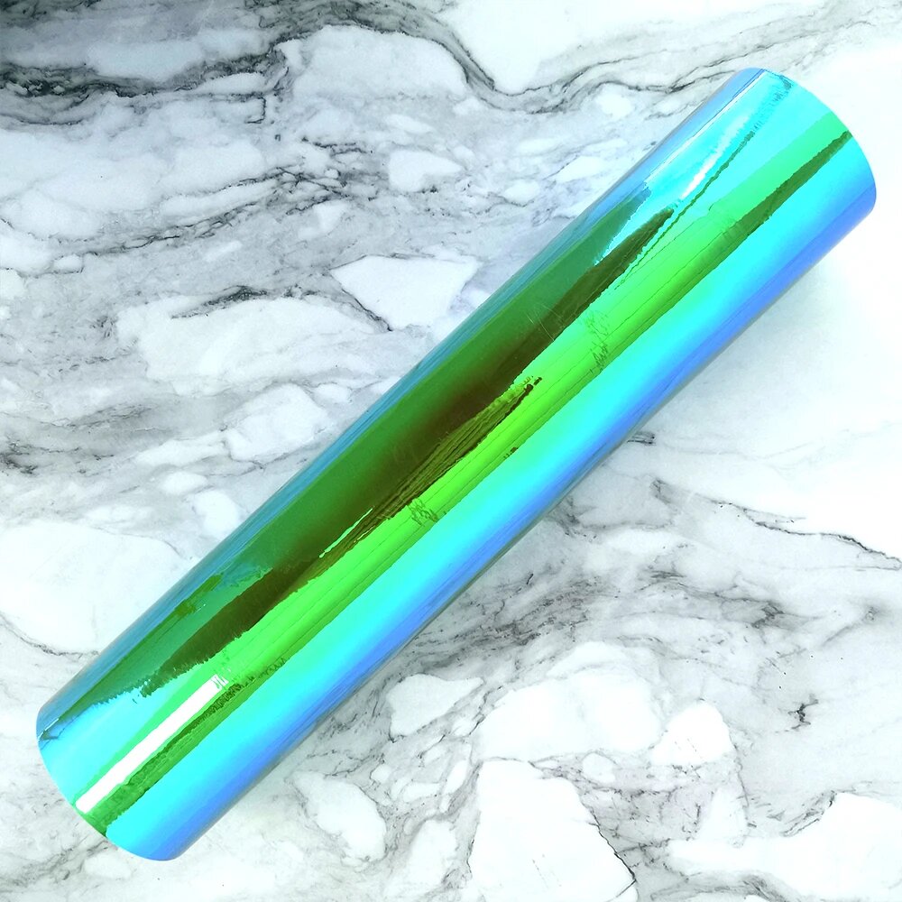 Голографическая радужная градиентная декоративная пленка CHEONET 30x100 Изумрудный, 30cmx15cm, COL13