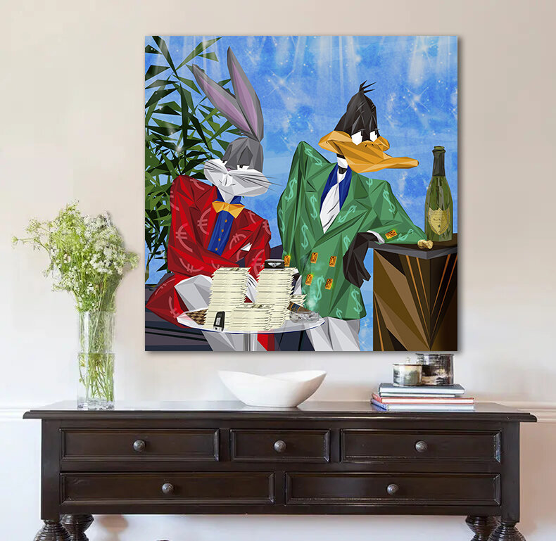 Картина деньги, мотивация постер, из коллекции "Офисные картины", 60х60 см.