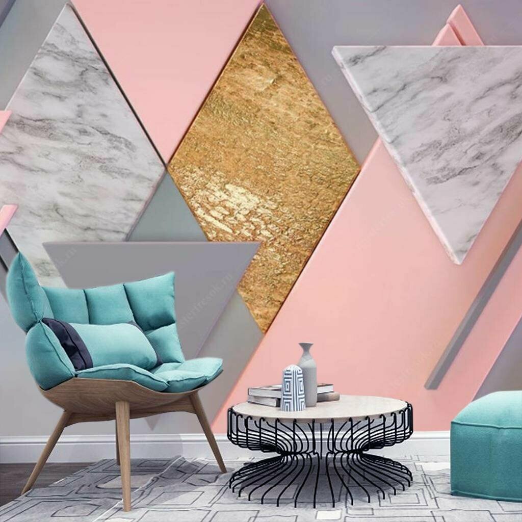 Фотообои Цветная геометрия 15-587-S 265 х 430 см (ВхШ) Бесшовные, флизелиновые, влагостойкие обои MasterFresok