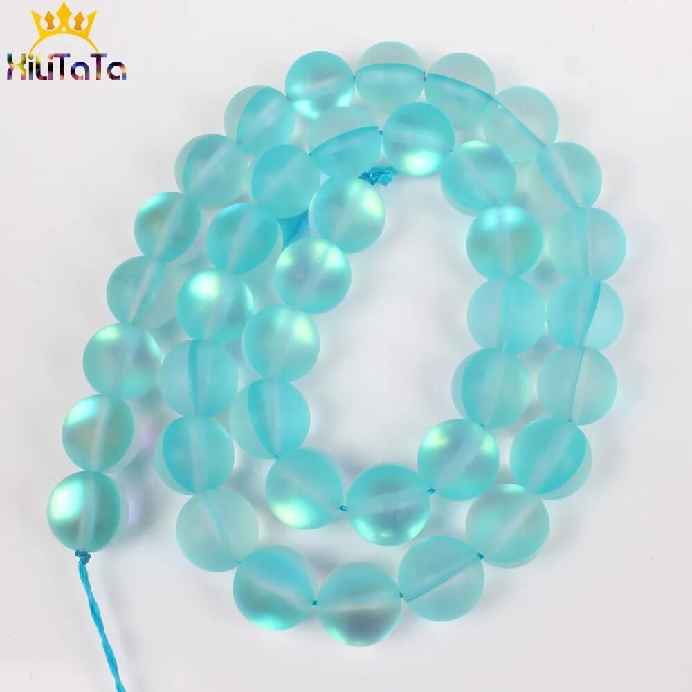 Бусины Xilitata кристаллы лунный камень 15 дюймов 8mm (approx 46pcs), Matte Sky Blue