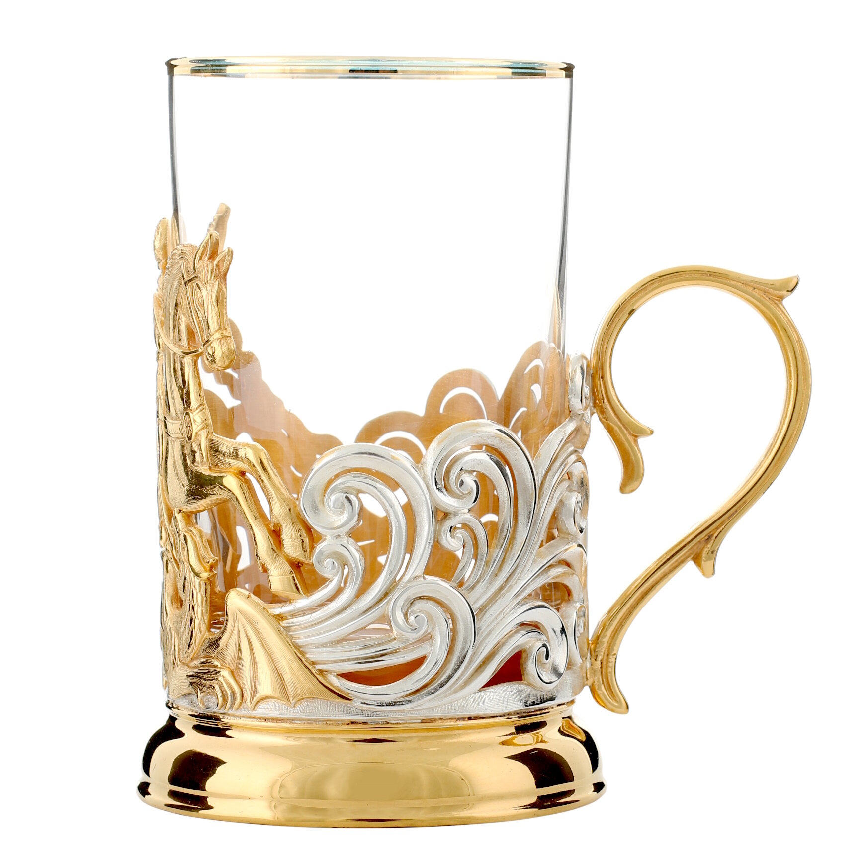 Подстаканник Георгий Победоносец, литье, позолота