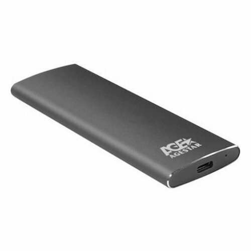 Корпус для SSD-накопителя AgeStar Внешний корпус SSD 3UBNF2C mSATA USB 3.0 алюминий черный